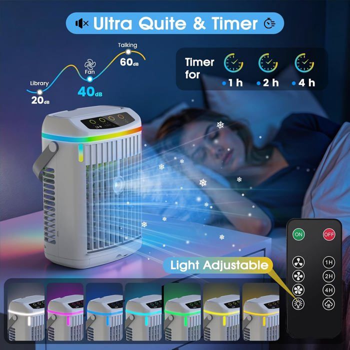 Climatiseur Mobile Avec Télécommandé, 1000Ml 4 En 1 Mini Climatiseur ...