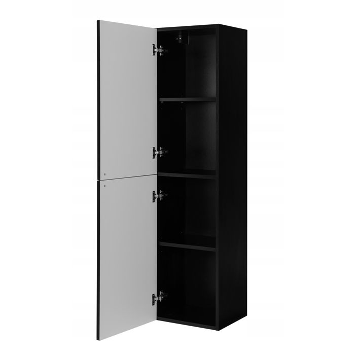 Armoire Murale 136 cm GUSTO - Fermeture douce - avec 2 portes - Noir ...