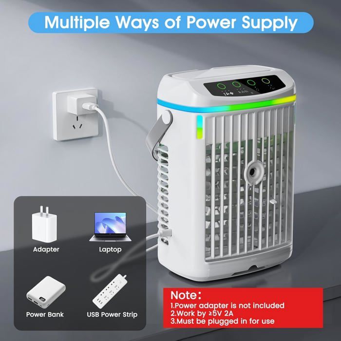 Climatiseur Mobile Avec Télécommandé, 1000Ml 4 En 1 Mini Climatiseur ...