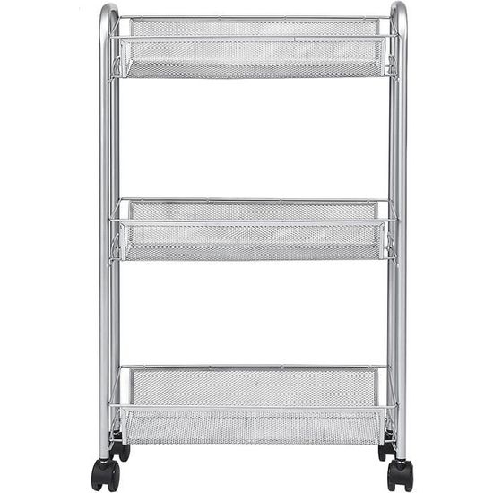 Chariot de salle de bain, coffre à 3 niveaux, chariot avec 3 paniers en ...