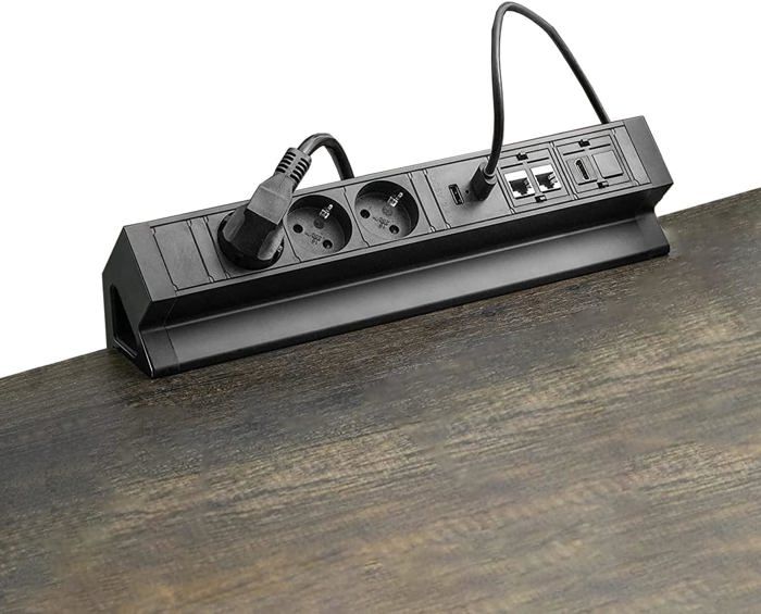 3 Prises-DE, 2 USB, 2 RJ45, HDMI Bloc Prise de Bureau, multiprise 3 ...