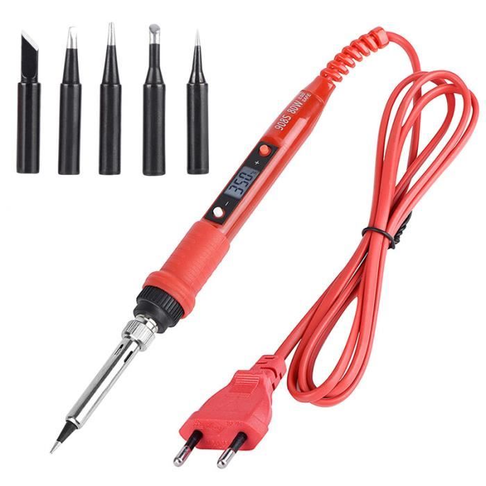 Poste a souder,kit de fer à souder 80W avec température réglable,220V,affichage numérique LCD ...