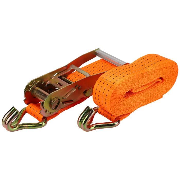 Sangle à Cliquet 6 M X 50 Mm Sangles 'arrimage Orange 11023 LB Sangles ...