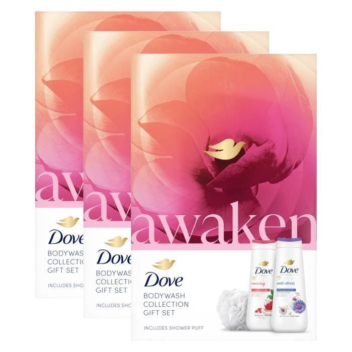 Coffret de Douche - DOVE - Collection Awaken - 2 Pièces - Avec Gant de ...