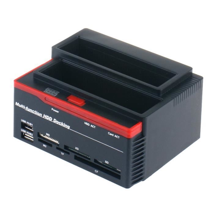 IDE SATA Hard Disk Docking Station Dual Bay External Drive with Plug ...