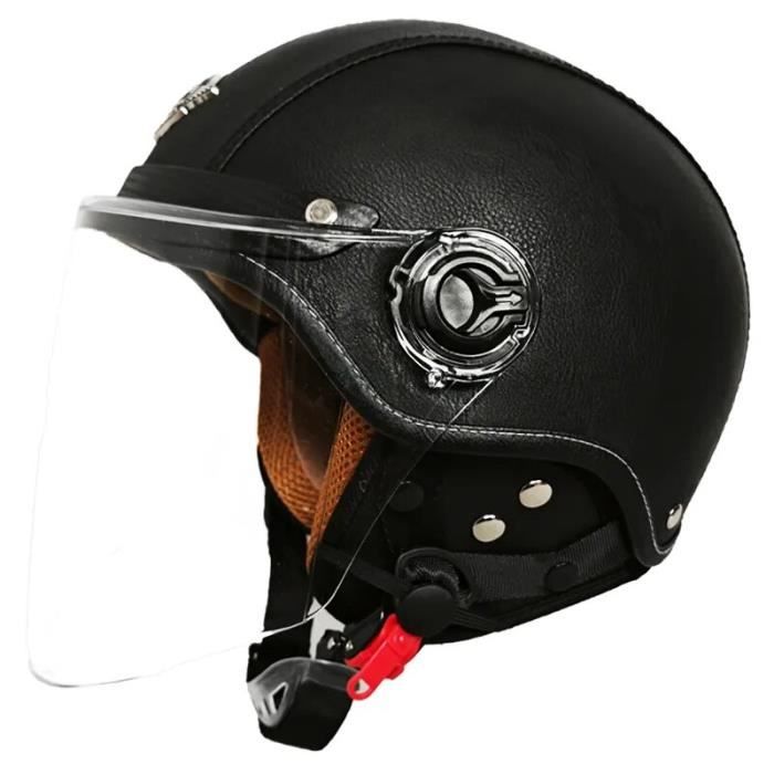 Pare-brise rabattable pour moto,casque demi-visage,équipement de moto ...