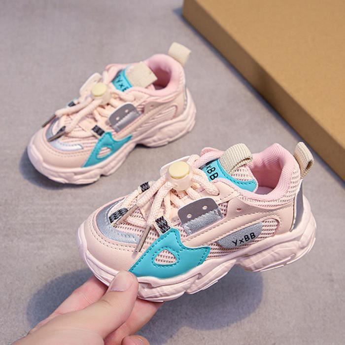 Baskets Enfant - AUCUNE - Mesh Respirant Léger - Scratch - Rose Rose ...