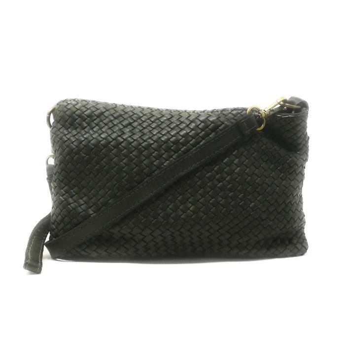Sac à main en cuir italien haut de gamme Miss Joe Kaki - OH MY BAG ...