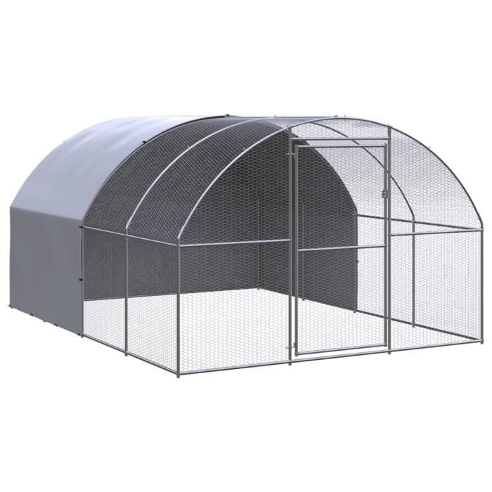Fangming-Poulailler d'extérieur 3x4x2 m Acier galvanisé - Cdiscount ...