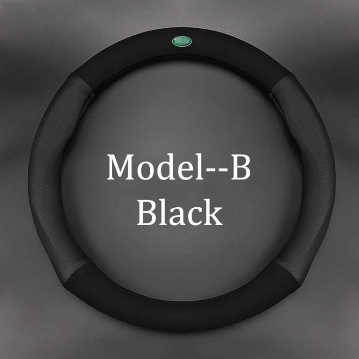 COUVRE-VOLANT,Model B-Black--Housse de volant de voiture en cuir de ...
