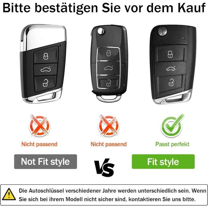 Coque de clé de Voiture pour VW Golf 7 Polo Skoda Seat Strass (Rouge ...