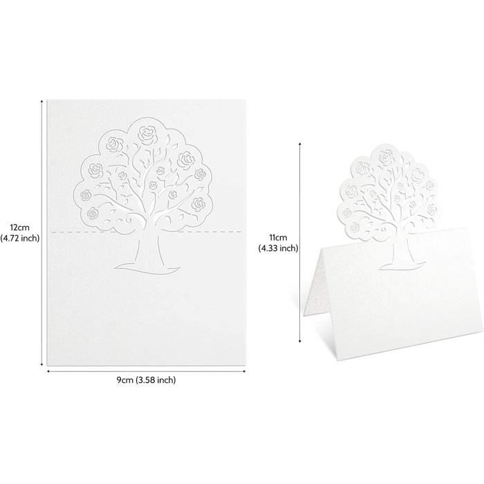 Cartons de Placement, Kit de 60 Feuilles Carte de Table, Cartes de Noms ...