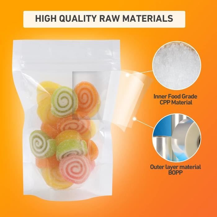 Sachet Alimentaire, Sac Plastique Transparent, Sachet Refermable ...