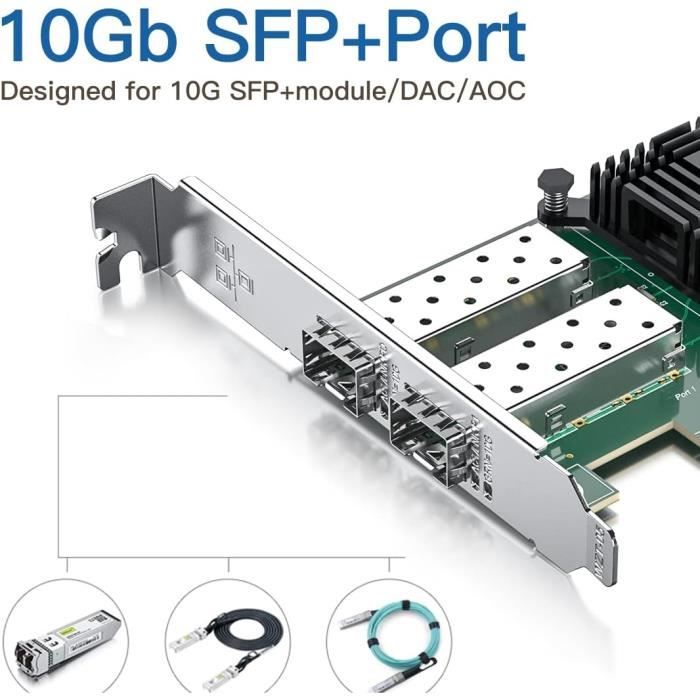 Carte Réseau Ethernet 10 Gb Pour Puce Intel X520-Da2 - X520-Sr2-82599Es ...