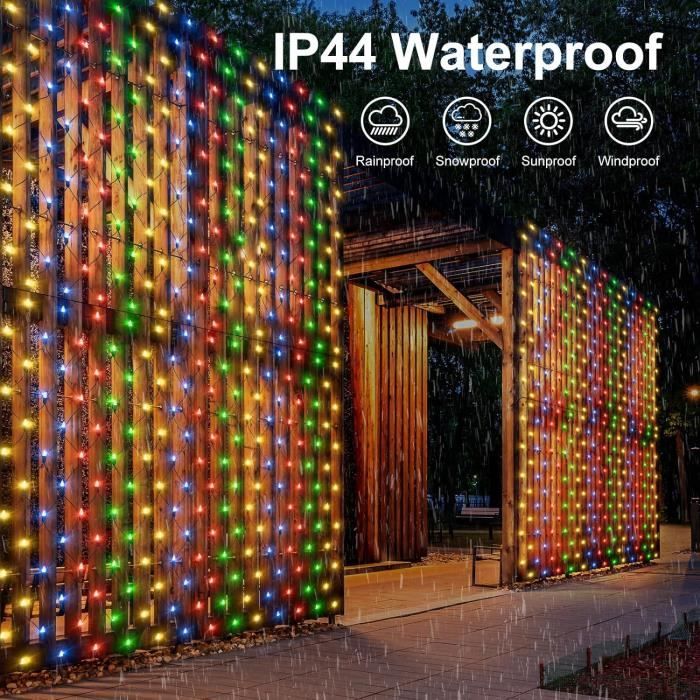 Filet Lumineux Solaire - 3 X 2 M - 200 Led - Guirlande Lumineuse ...