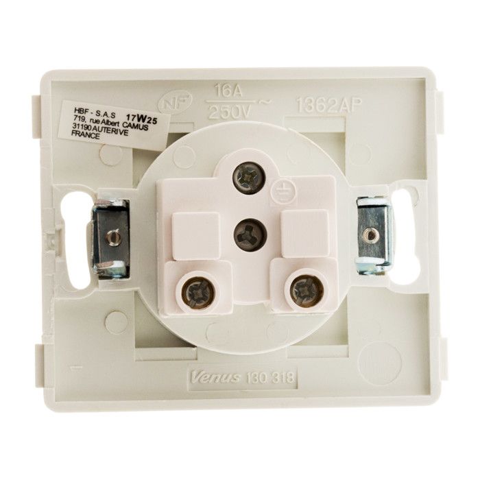 Prise 2P+T 16A Venus composable - blanc - Zenitech - Cdiscount Bricolage