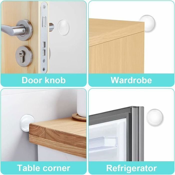 Butoir de porte mural, 6PCS butoir de porte en silicone auto-adhésif ...