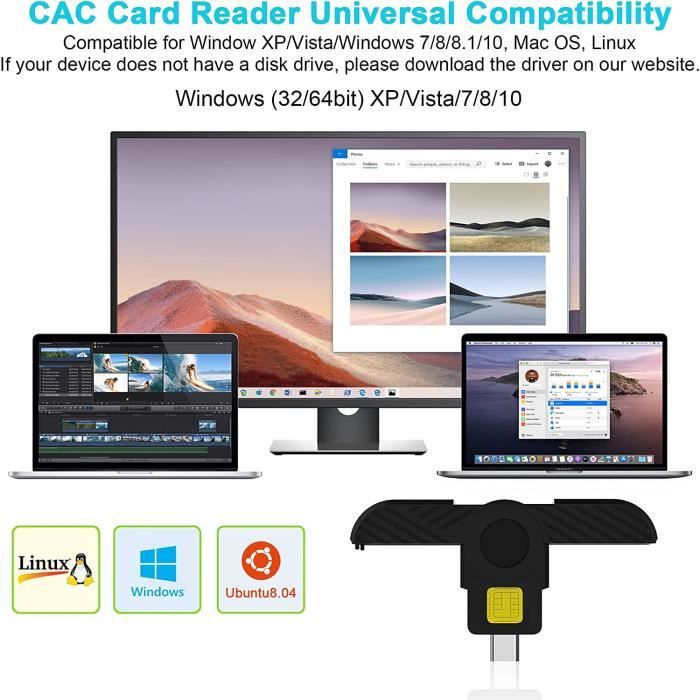 Lecteur Carte Identité Belge USB C-Aucun Pilote Requis, Lecteur Carte ...