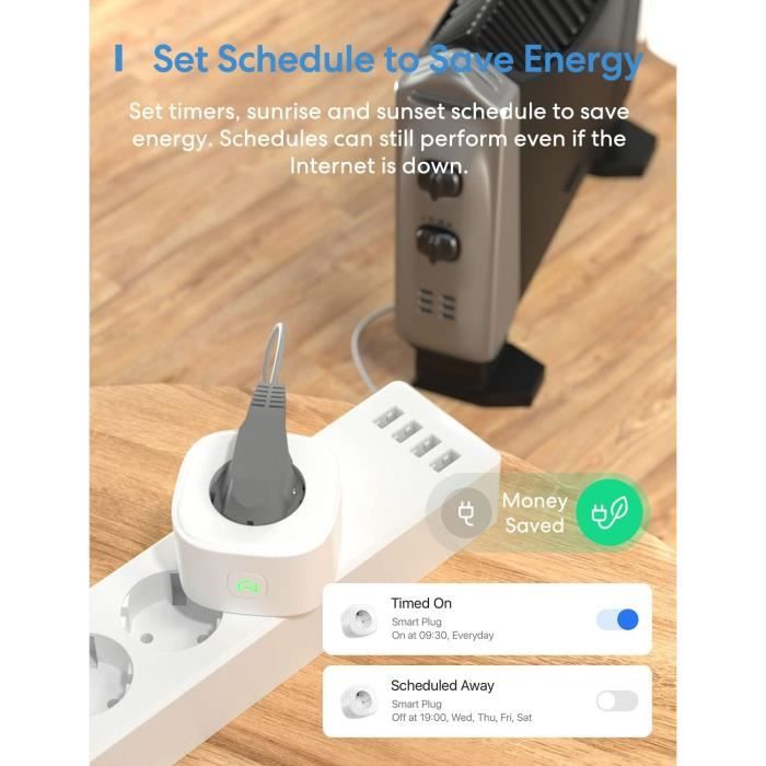 Prise Connectée (Type F), Prise Wifi Intelligente Compatible Avec Alexa ...