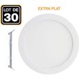 30 Spots Encastrable LED Downlight Rond Extra-Plat 18W Blanc Neutre 4500K - Cdiscount Maison