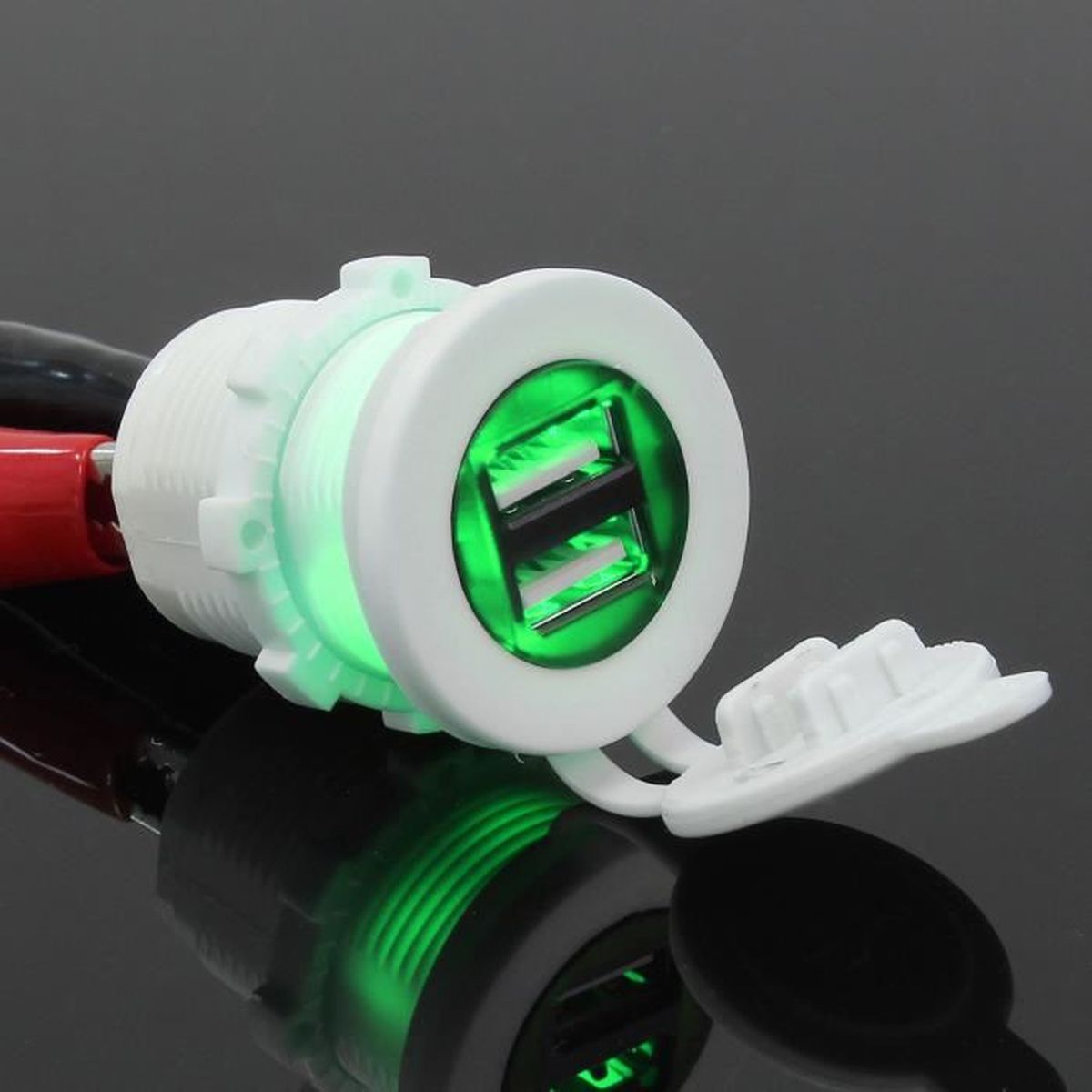 LED Allume Cigare Prise 12-24V 2 USB Chargeur Adaptateur 2.1A+1A Plug ...