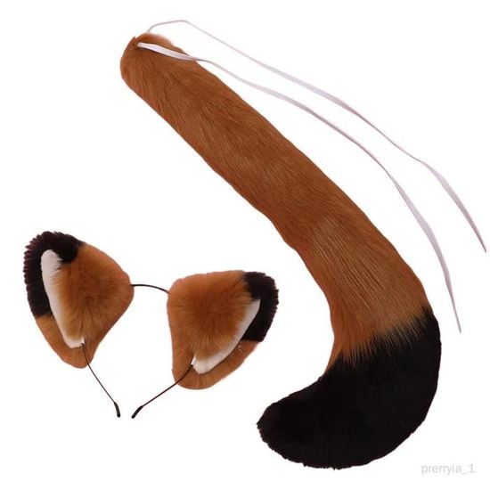 Queue et bandeau d'oreille de renard ATERNEE - Costume cosplay - Blanc ...