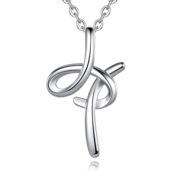 Eudora Collier Initiale Prenom 925 Argent Lettre Alphabet Pendentif Cadeaux Pour Les Femmes ...