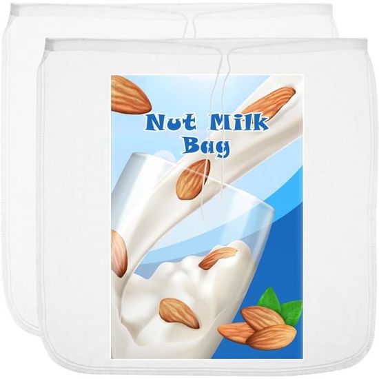2 Piezas Sacs à Lait de Noix 30,5 x 30,5 cm Sac en Mousseline de Coton ...