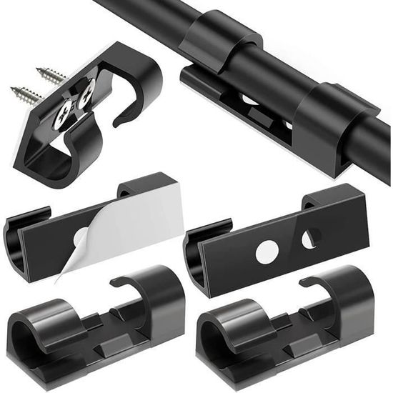 100 Pièces Clips pour Cable avec à Vis, Fixation Cable, Câbles Fixation ...