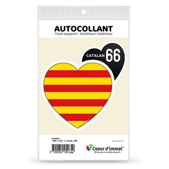 Autocollant Coeur J'aime la Catalogne 66 - Drapée - COEUR D'IMMAT ...