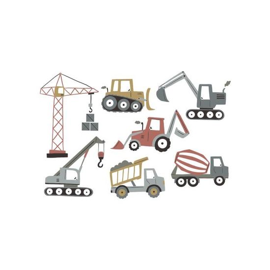 VERTBAUDET Stickers Engins de chantier rouge TU - Cdiscount Jeux - Jouets