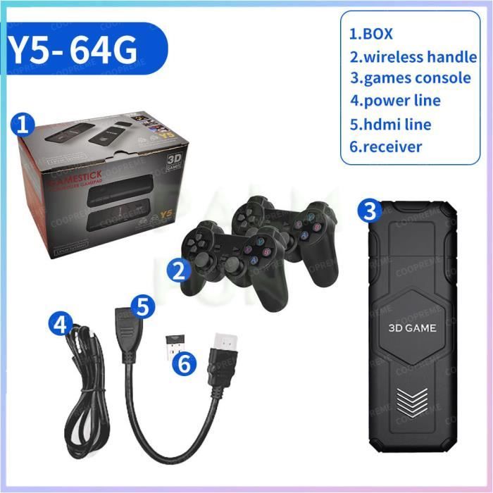 64G 4.5W Jeux - Console de jeu vidéo rétro Y5, double manette sans fil, prise en charge ...