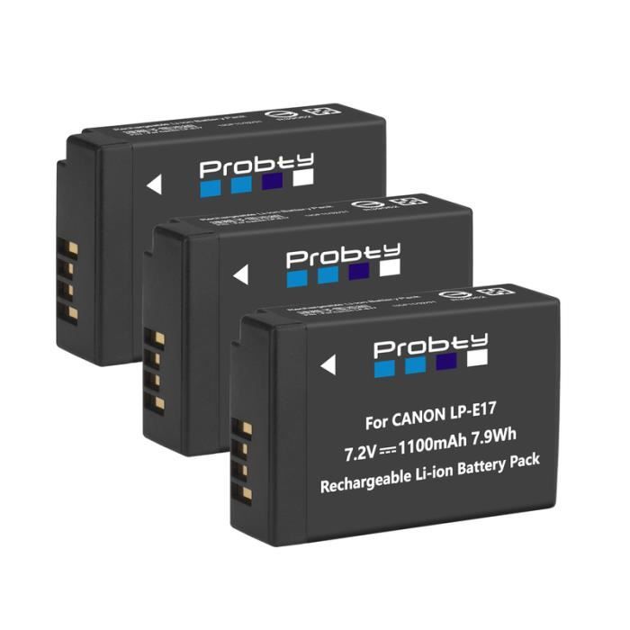 3 Pcs Battery-Batterie pour appareil photo à décodage complet 1100mAh LP-E17 LPE17 + chargeur 3 ...