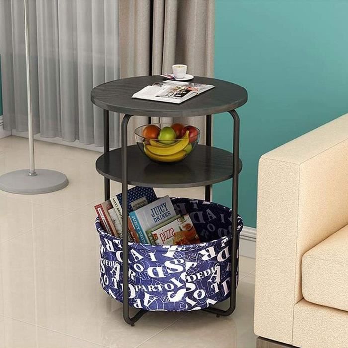 Meubles Modernes Table Basse 3 Niveaux Table d'appoint avec Panier de ...