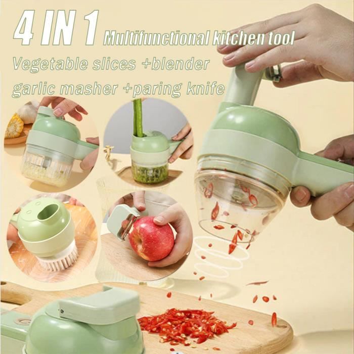 4 in 1 Handheld Electric Vegetable Cutter Set Electric Garlic Chopper Mini Food Electric Chopper Wireless Garlic Mud Masher Cdiscount Maison