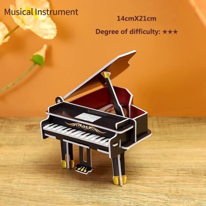 Puzzle Musical 3D Trempé de Tinges,Modèle de Puzzle Musical,Piano en ...