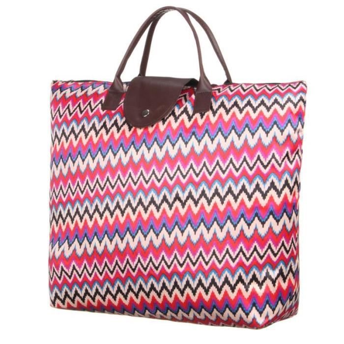 Grand sac rouge beige bleu pliage satiné tissu sac a main plage ...