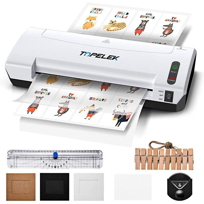 Plastifieuse A4 A5 A7, 5 en 1 Machine à Plastifier 2 Rouleaux Chaud et ...