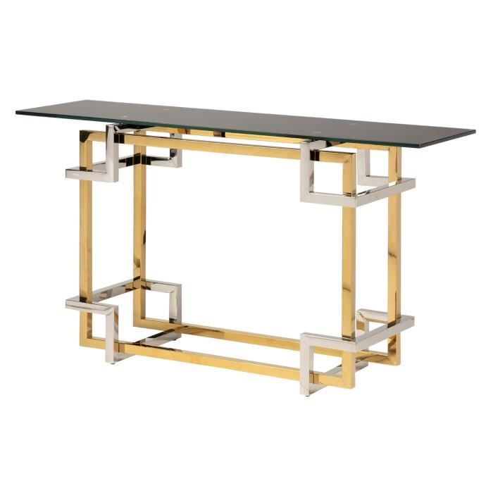CONSOLE EN VERRE INOX. NOVOSIBIRSK 140X40X78 CM - Cdiscount Maison