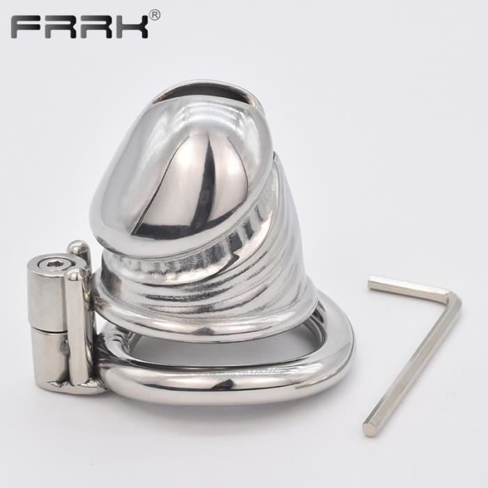 FRRK – Cage de chasteté en métal pour homme, dispositif de pénis Sissy, ceinture de Bondage en ...