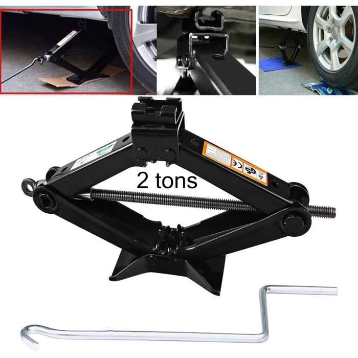 Cric de voiture Cric à ciseaux, capacité de charge 2Tonnes, cric de ...