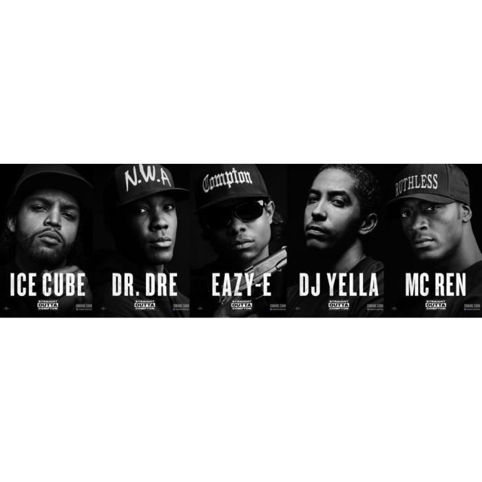 Poster Affiche NWA Straight Outta Compton Film Dr Dre Ice Cube Eazy E 31cm x 97cm - Cdiscount Maison