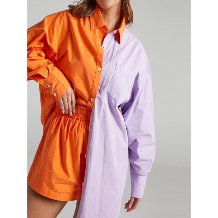 Ensemble de survêtement décontracté pour femme,chemise à manches ...