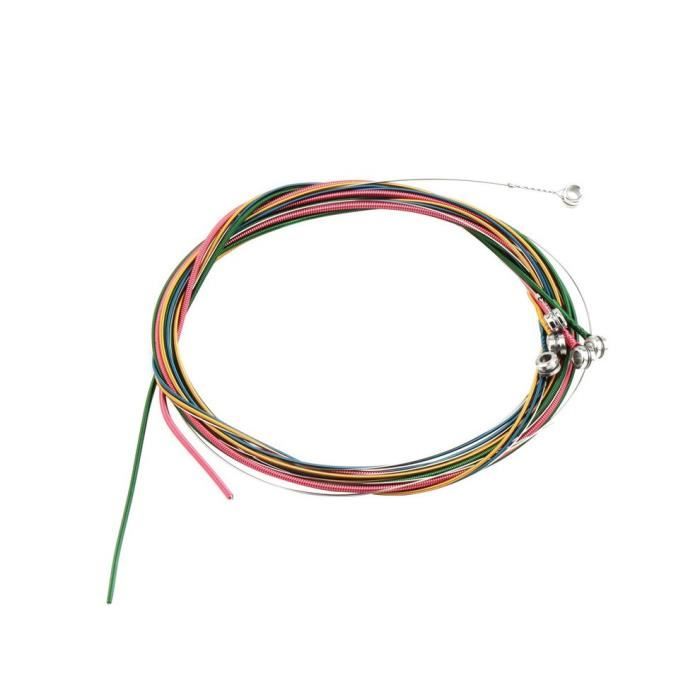 Jeu de cordes colorées 1-6 EBGDAE Rainbow pour guitare acoustique ...