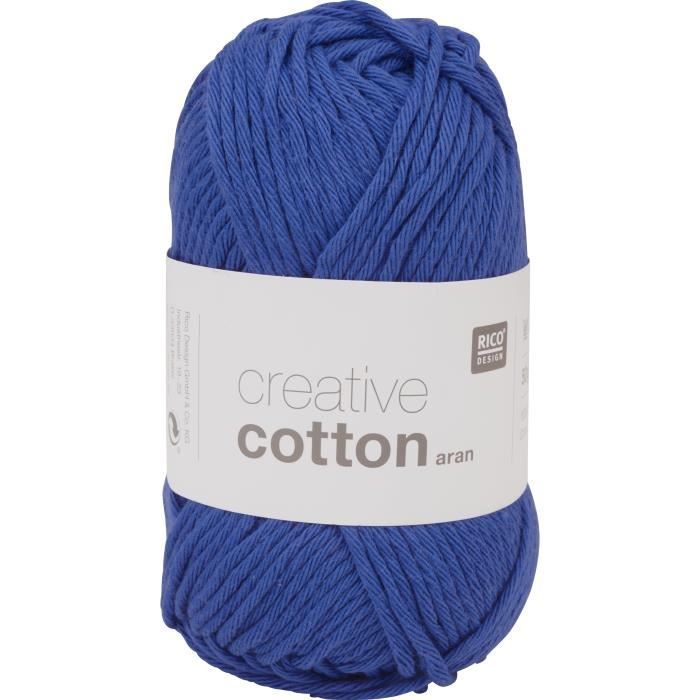 Fil à crocheter - RICO DESIGN - Creative Cotton aran - 100% coton - 50 ...