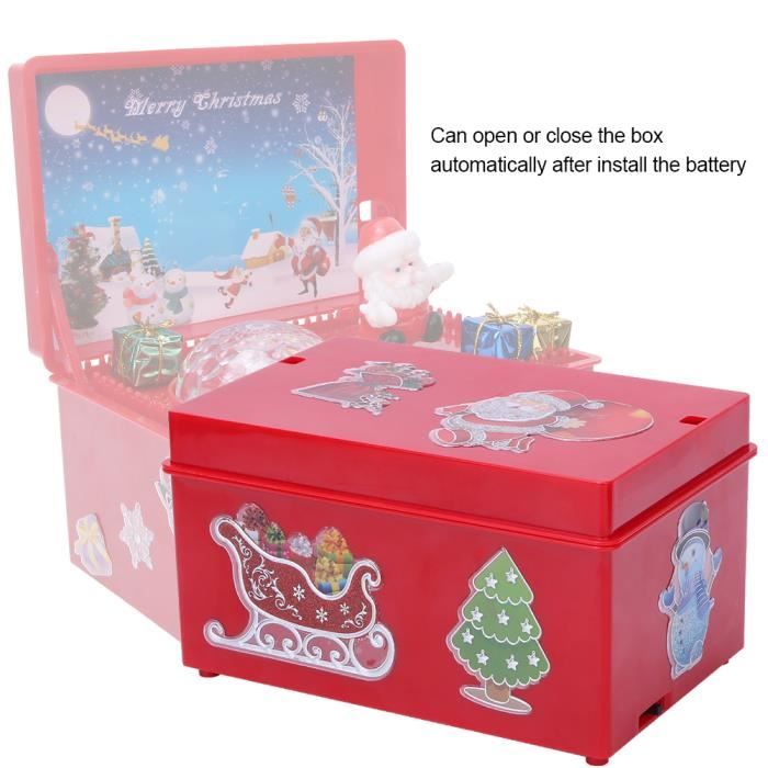 Boîte à musique de Noël lumineuse SALALIS - Rouge - Musique douce et ...