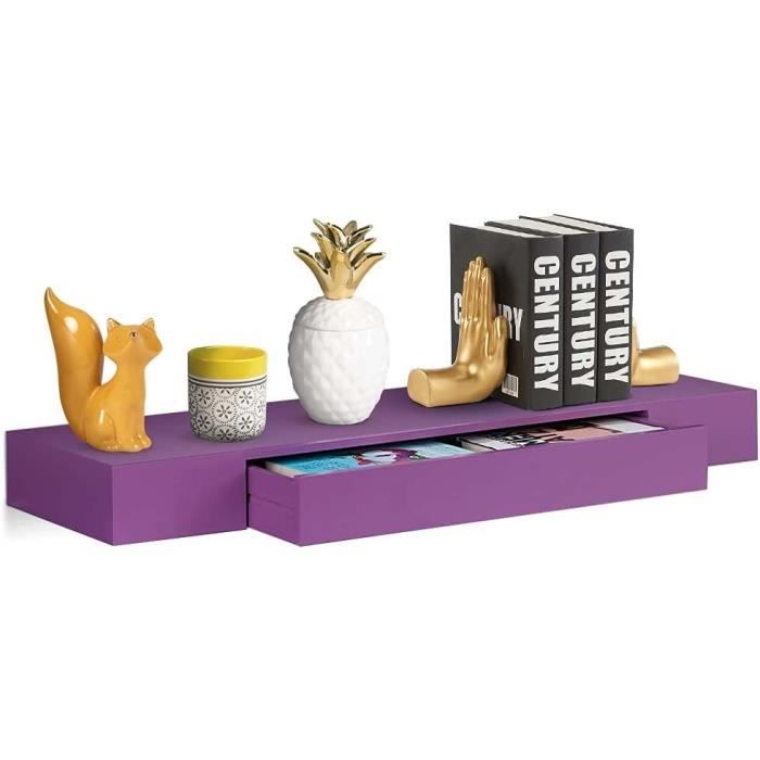 Étagère Murale Avec Tiroir Suspendu Escamotable Murale Étagère En Bois ...