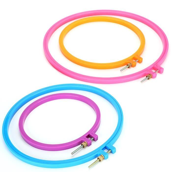 4 pièces cerceaux de broderie ronds cercle coloré point de croix cadre ...