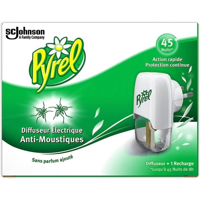 Pyrel Diffuseur Électrique Liquide, 1 Recharge, Anti-Moustiques, 45 ...