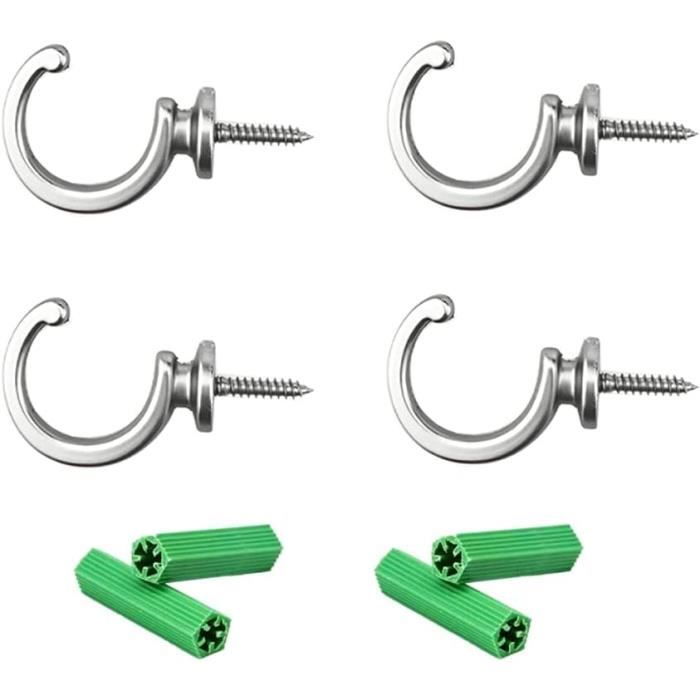 Crochets Rideaux 4 Pièces Crochet à Visser Crochet Mural Crochet Porte ...